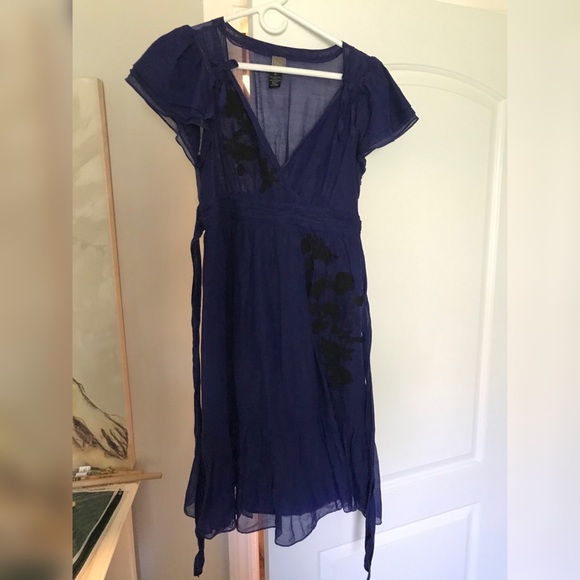 Anthropologie | Dresses | Lithe Navy Blue Dress Anthropologie | Poshmark